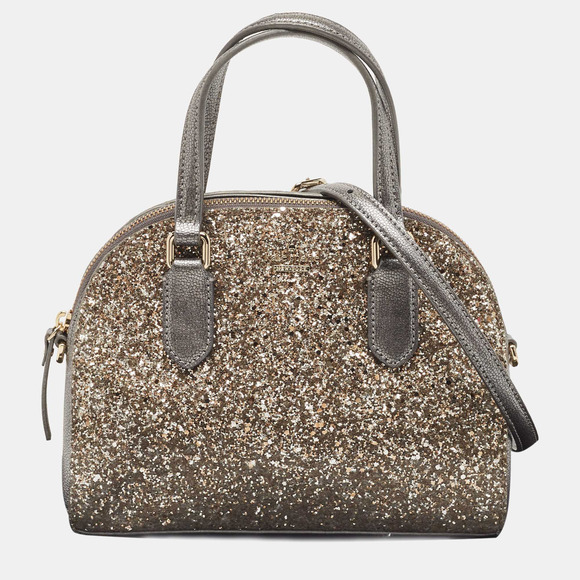 kate spade | Bags | Kate Spade Grey Glitter And Leather Small Dome ...
